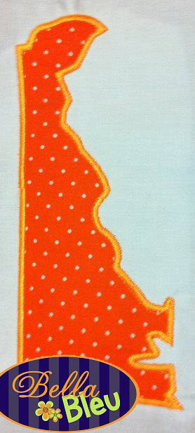 Delaware State Applique Embroidery Design Monogram | Bella Bleu Embroidery