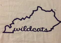Kentucky State Applique with Wildcats Signature Embroidery Design Mono ...