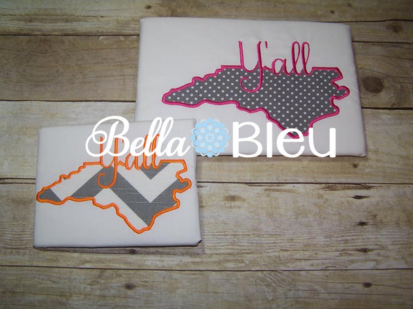 North Carolina State Applique with Y'all Signature Embroidery Design M ...