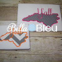 North Carolina State Applique with Y'all Signature Embroidery Design M ...