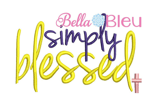 Simply Blessed with Cross Hat Machine embroidery design – Bella Bleu ...