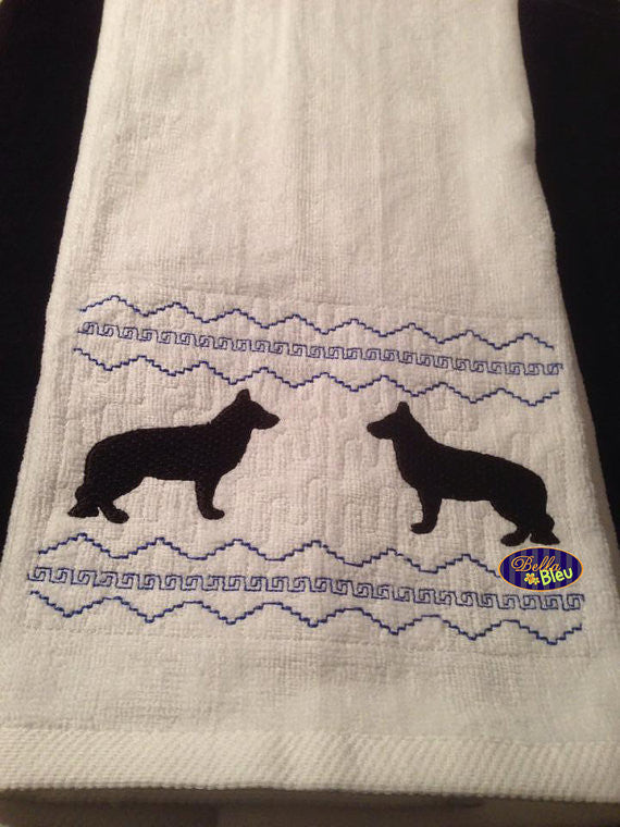 Faux Smocking Smock Smocked German Shepard Dog Machine Embroidery Desi ...
